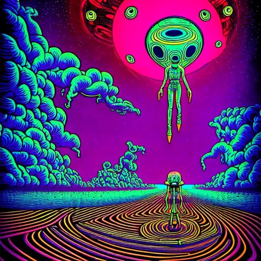 Hypnotic Illustration Of {being Abducted By Aliens} Openart