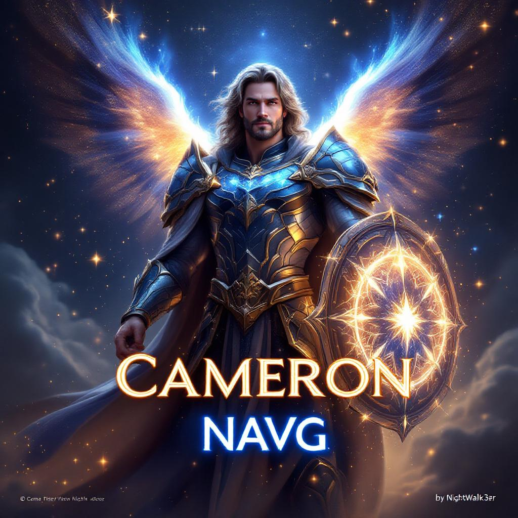 A majestic cosmic-themed avatar/banner for 'Cameron'...