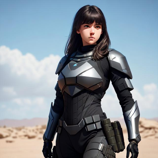 Caucasian, {girl}, {light armor}, wearing body armor... | OpenArt