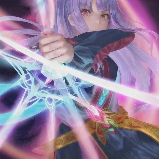 teenager girl arch mage of pink flame magic | OpenArt