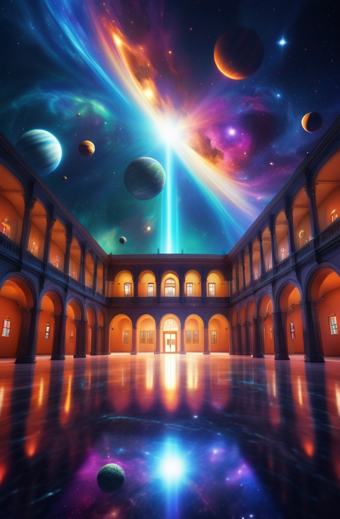 space fantasy scapes Bright hues Image depicting a c...