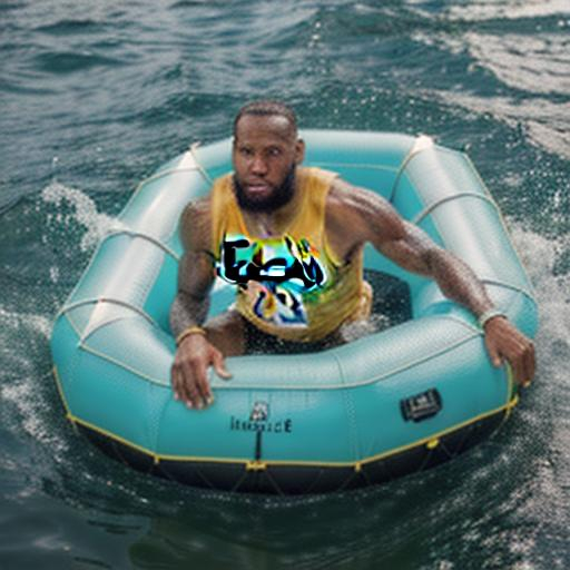 lebron james stuck in a raft in the sea