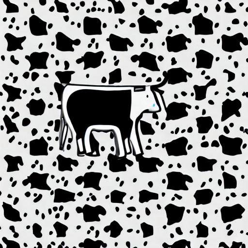 isometric 3 d logo of a cow, black and white dotted,... | OpenArt