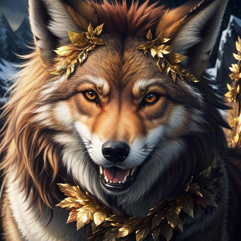 stunning brawny rugged fox-wolf, (quadrupedal canine... | OpenArt