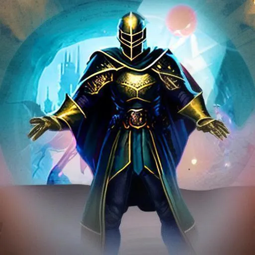 Aasimar time god wearing a demon mask | OpenArt