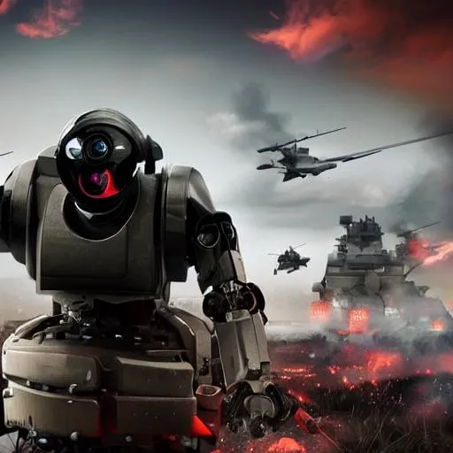 Robot in battlefield