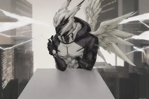 a male protogen fursona, well drawn, masterfully dra... | OpenArt