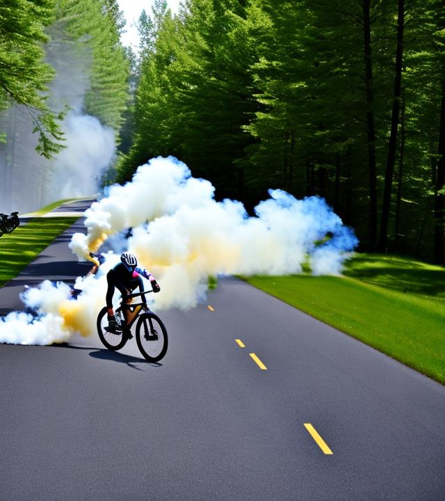 bicycle, drifting, smoke.