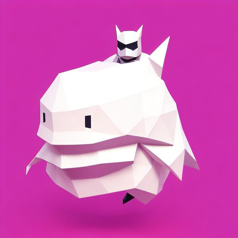 kawaii low poly batman character, 3d isometric rende...