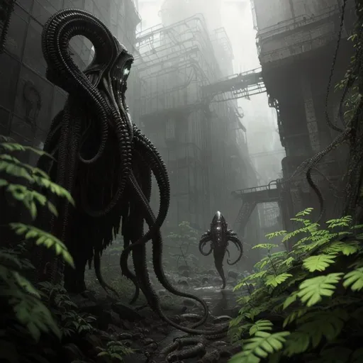 sci fi,, lovecraftian creature, horror, alien squid...