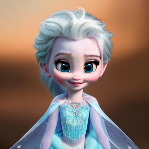 Baby version of Elsa from Frozen, chibi style, Disne...