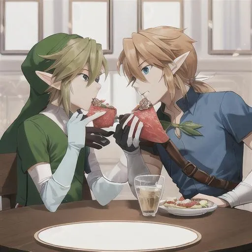 Link and Aether eating together | OpenArt