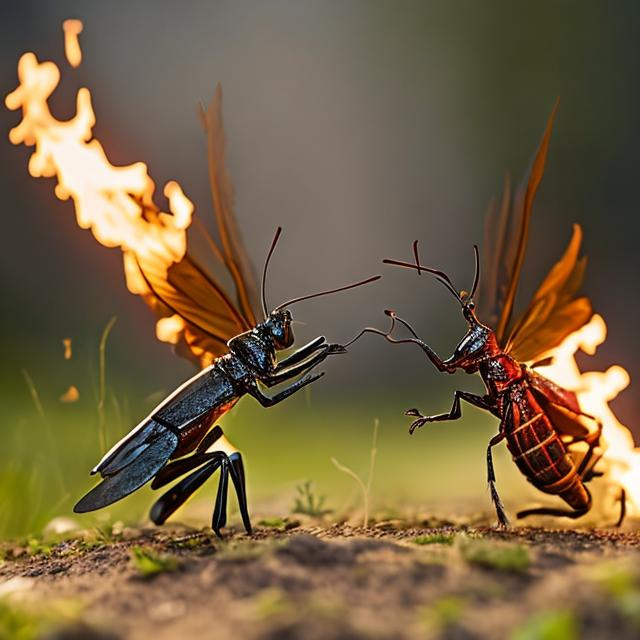 Bugs Fighting with fire