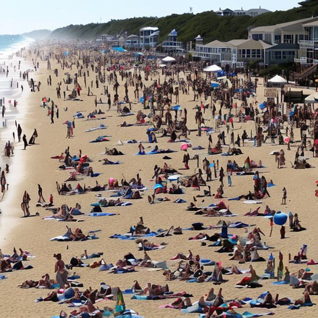 too many people at the beach | OpenArt