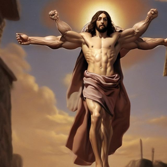 jesus christ lifting, muscular | OpenArt