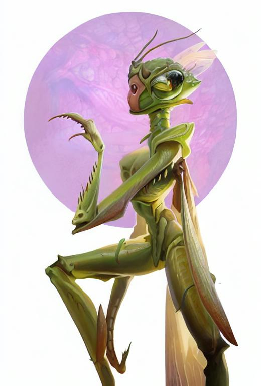 A Human with a Face of a Praying Mantis and Mantid A... | OpenArt