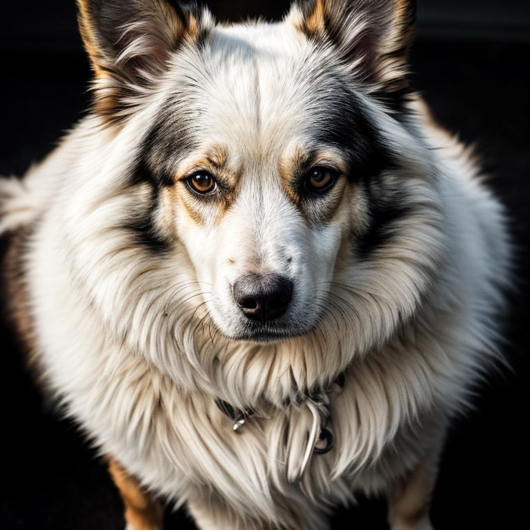 portrait of a dog, symetric face