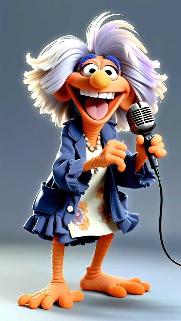 Fraggle Rock style, Fraggle laughing granny muppet,...