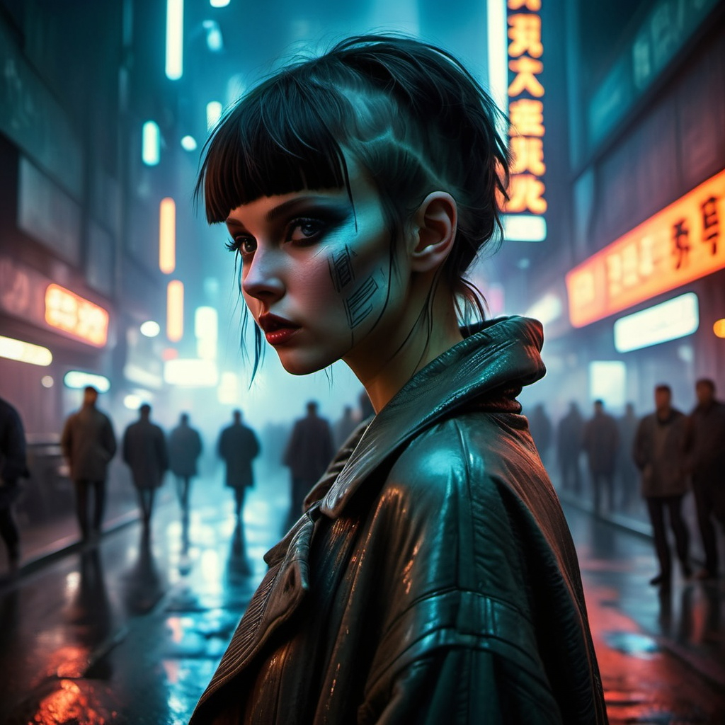 real girl on the street of blade runner