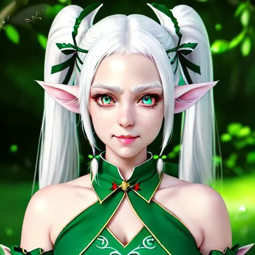 A Beautiful Girl White Hair Twintail Big Chest H Openart