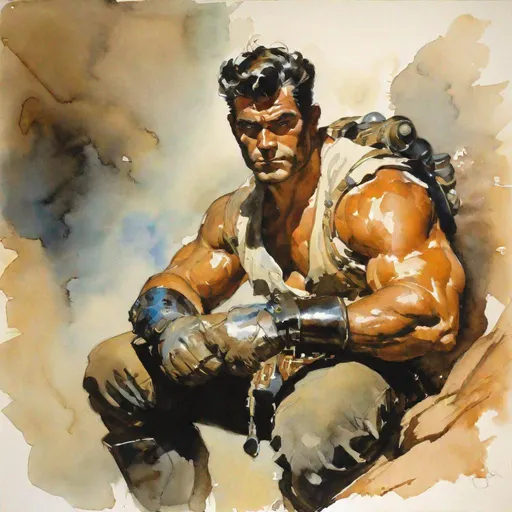 artificer, human, male, burly, gauntlets, fantasy,...