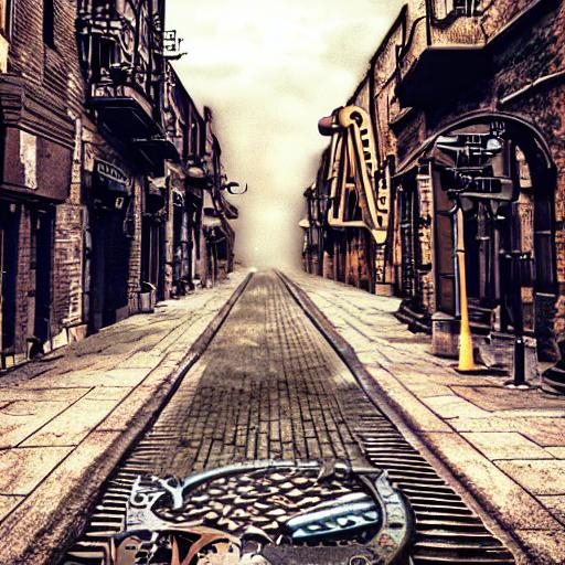 steampunk road | OpenArt