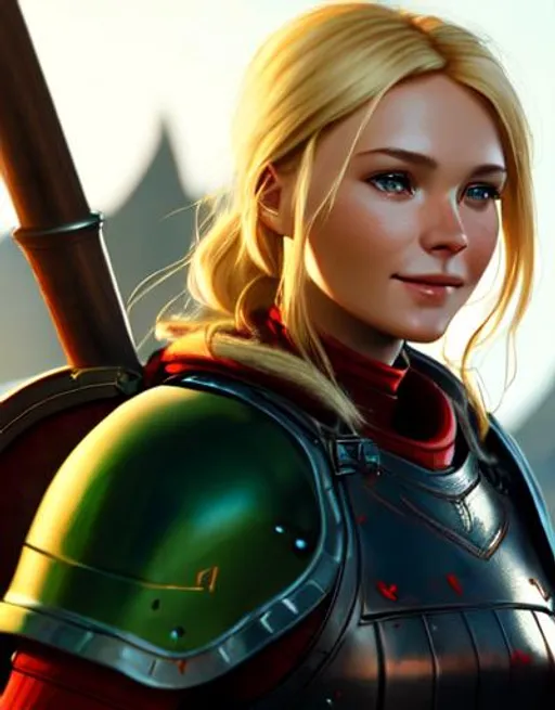 DnD female half-elf ninja samurai with messy blonde... | OpenArt