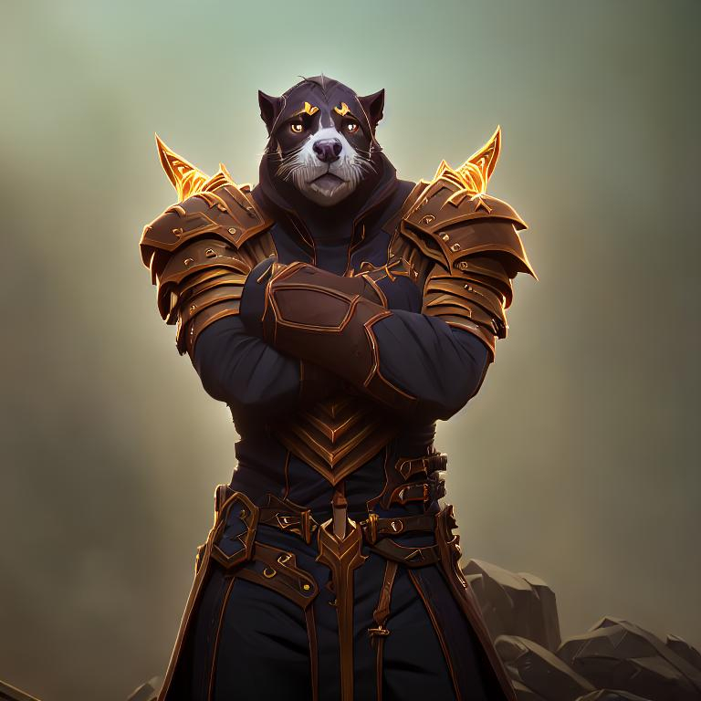 Front view of an Paladin Otter in heavy armor fighti...