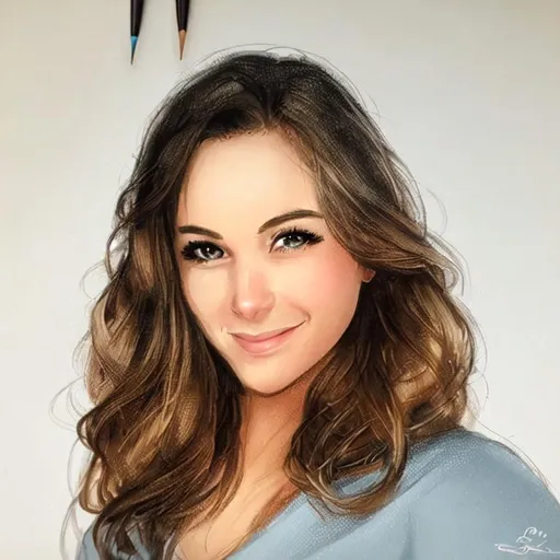 draw a beautiful custom portrait, smiling, semi real... | OpenArt