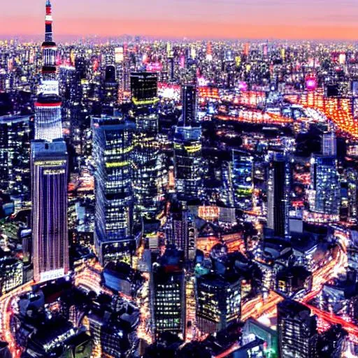 Equitectangular tokyo at night HDRI