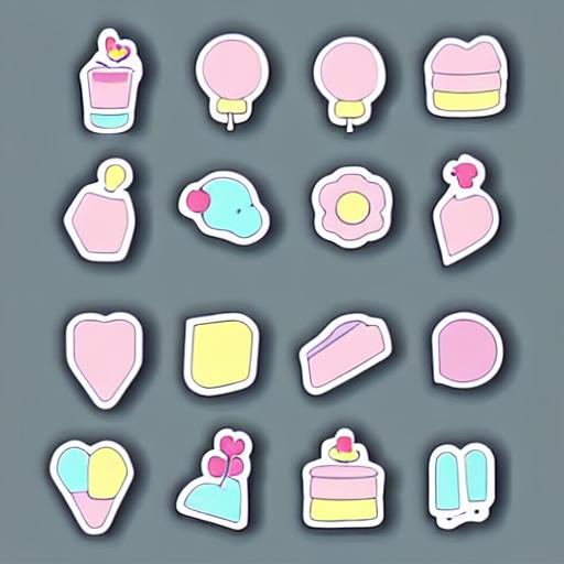 Die-cut sticker, Cute kawaii {object} sticker, white...