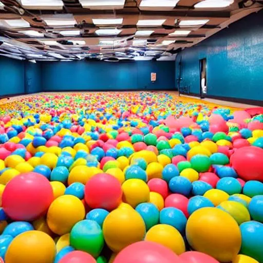 athstetic picture of a wide room filled with ball pi... | OpenArt