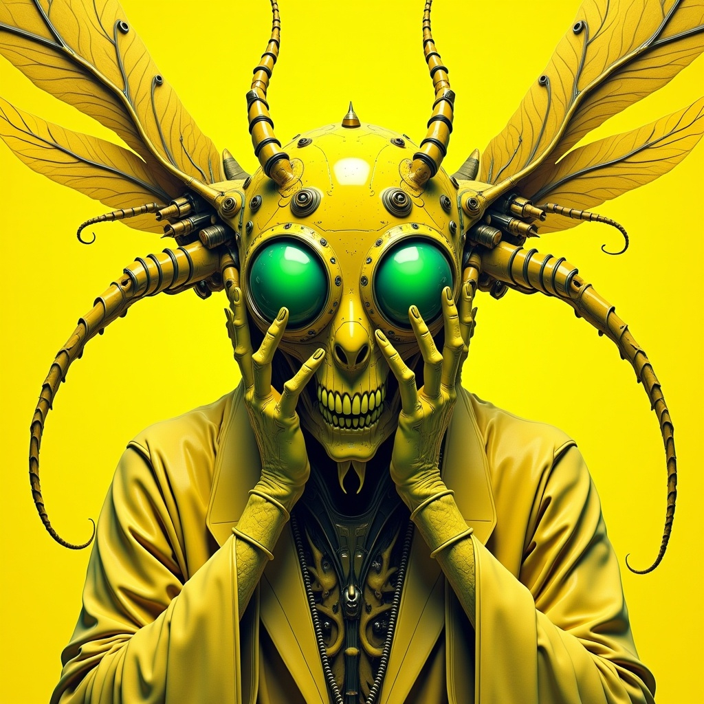 ((yellow colour)) insect elder An eerie character st...