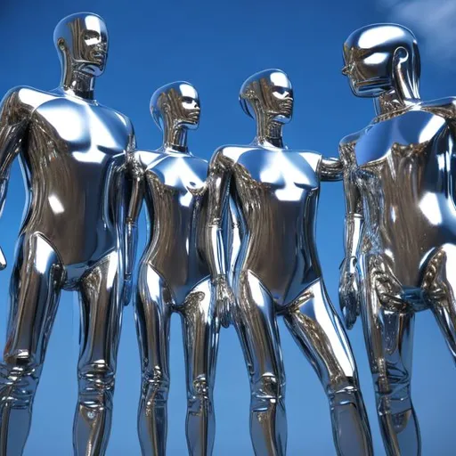 chrome photorealistic human body