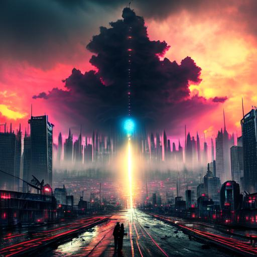 dark disturbing colors, its a rainy day, dark city,... | OpenArt