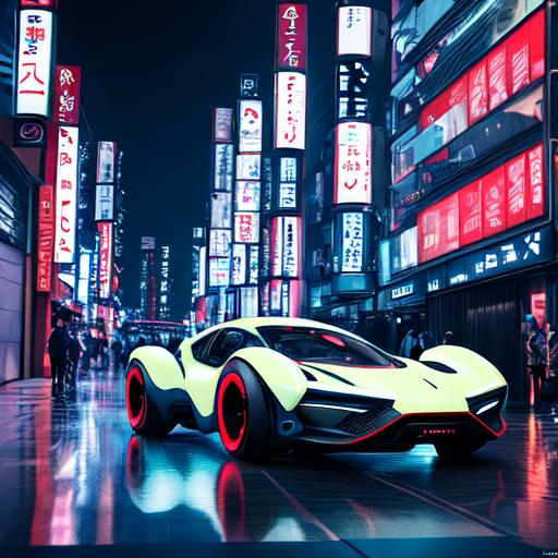 futuristic car design by Kazunori Itō, raw photo,...