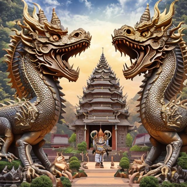 Basuki Dragon and manik akeran lord in besakih tempe... | OpenArt