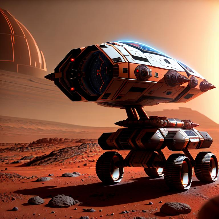prometheus engineers spaceship on mars, octane, hype... | OpenArt