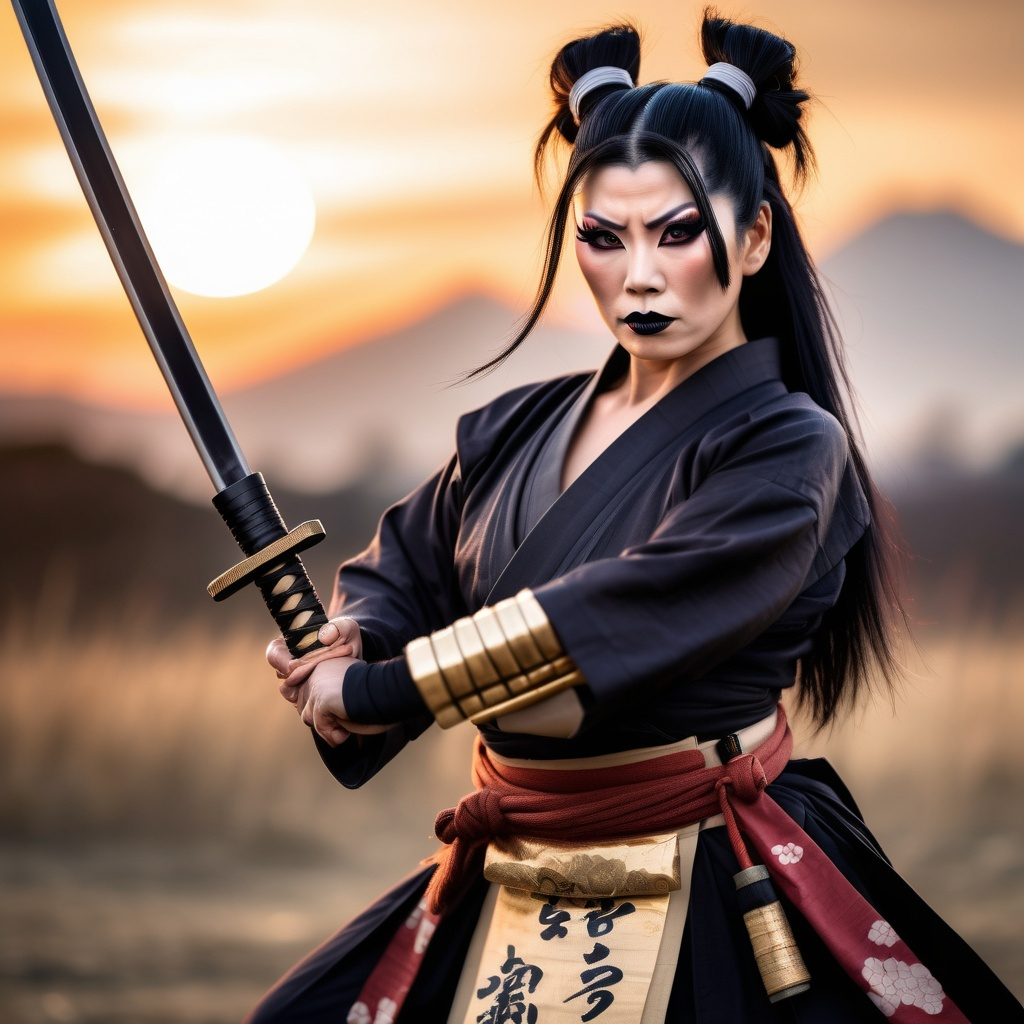 A gorgeous muscular 35-year-old Japanese drag queen...
