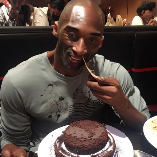kobe eating a mud cake