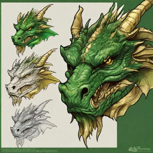 Concept designs of a dragon. Dragon head portrait. C...