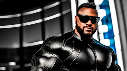 (full body shot) of a beefy android spy bodybuilder... | OpenArt