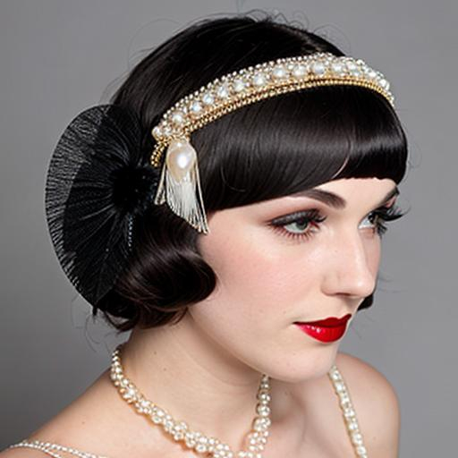 1920s Flapper with pearl headpiece | OpenArt