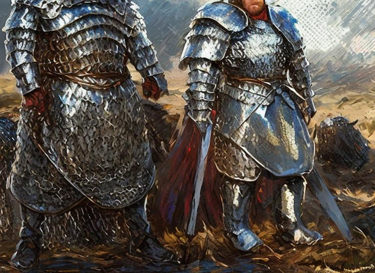 oil painting Macbeth chainmail armor | OpenArt
