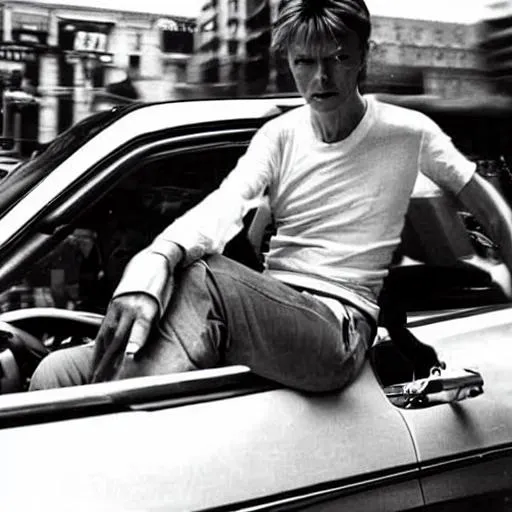 David bowie driving his honda civic New York