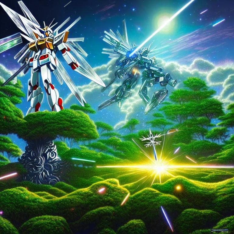 explosion of crystals and earth apocalypse, symmetri... | OpenArt