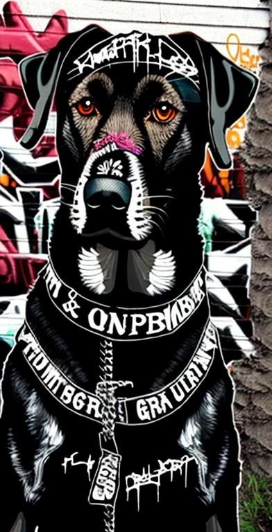 mountain cur black dogs in gangster rappers clothing...