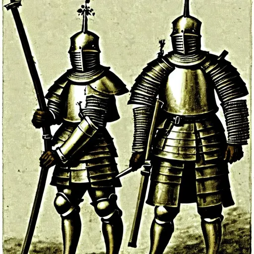 a German knight with a minigun. | OpenArt