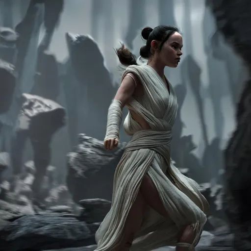 Ultra-realistic photo of Rey, star wars, perfect com...