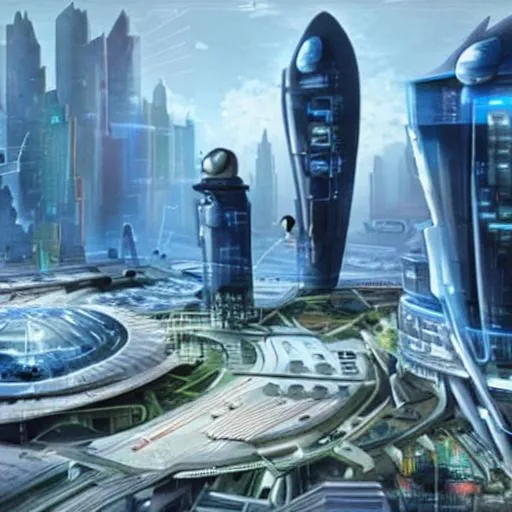 Science fiction high tech city in the far future | OpenArt